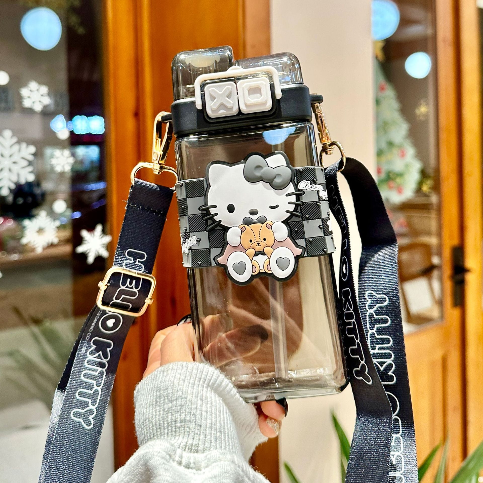 520ml (18oz) Cartoon KRM KT CNMR Big-ear Dog Tritan Water Cup Double Drinking Cup High ...