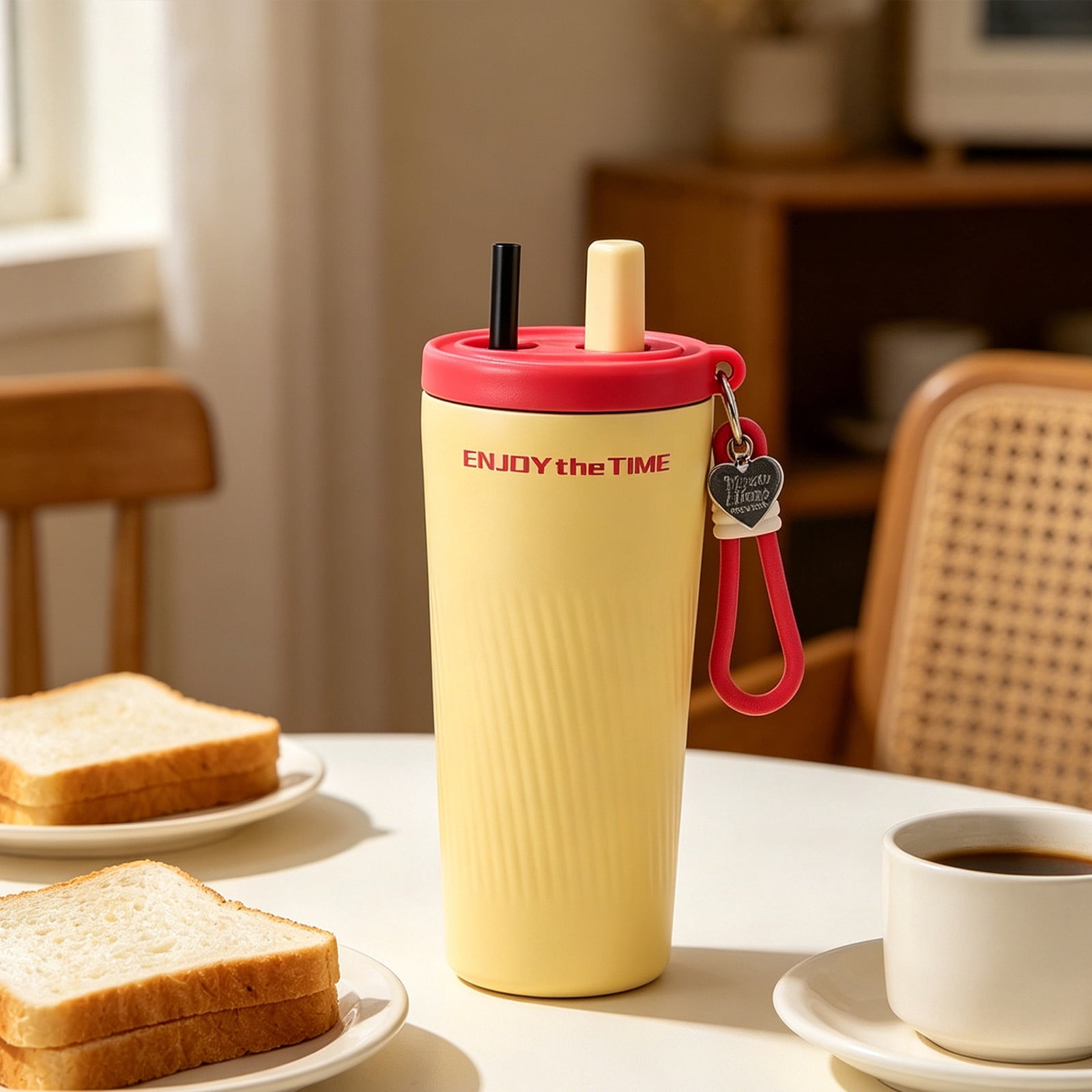 520ml Insulated Water Bottle with Straw – Stainless Steel for Home ...