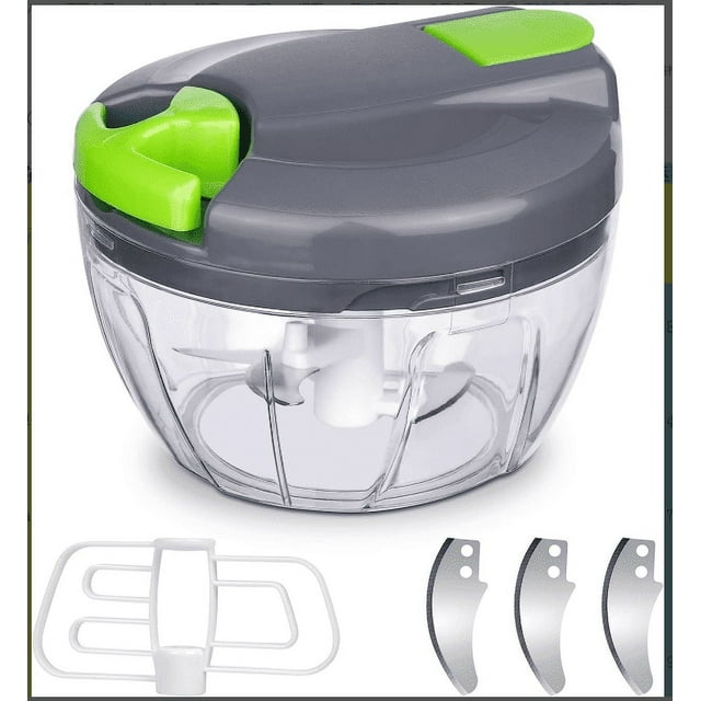 520ml Manual Food Chopper Shredder with 6 Stainless Steel Blades ...