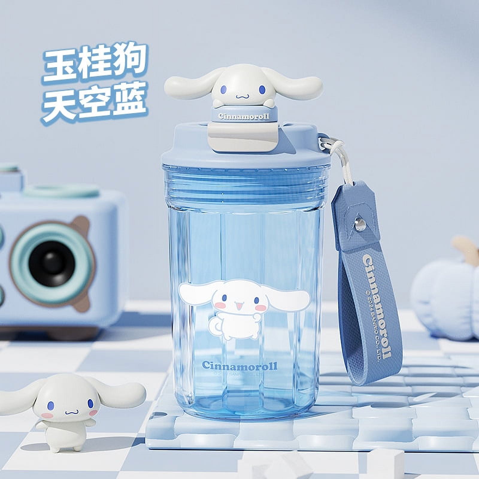 520ml Sanrio Large Capacity Water Bottle Cinnamoroll Kuromi My Melody Portable Straw Water Cup ...