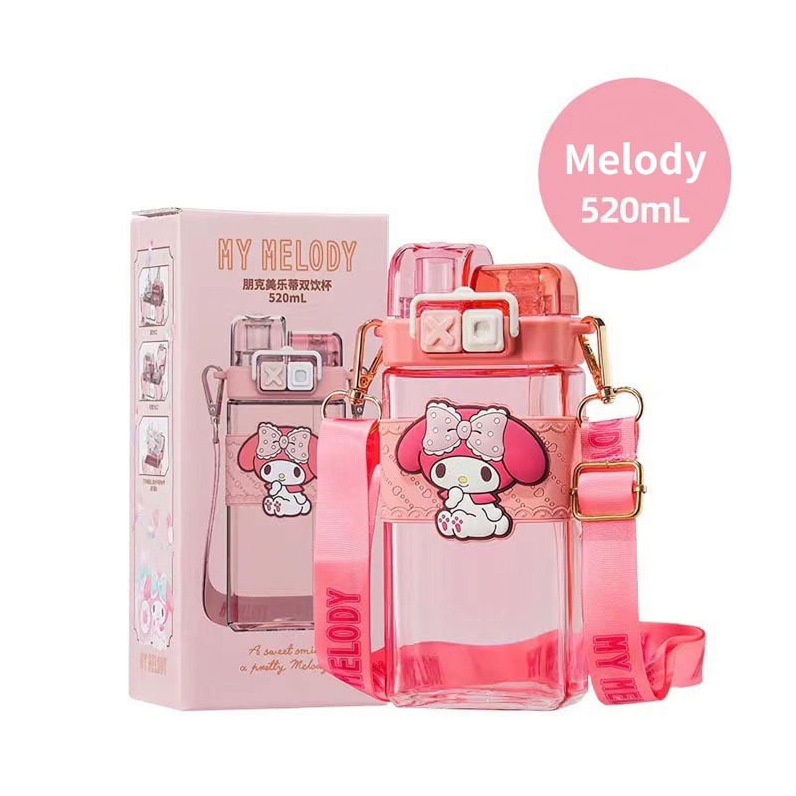 520ml Sanrioed Cinnamoroll Plastic Bottle Double Drink Cup Cartoon Melody Kuromi Students Water ...