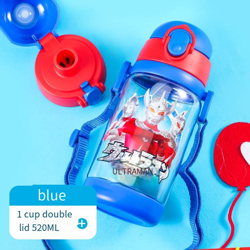 520ml spiderman KT cat Kulomi Cinnamon dog, Melody, big eared dog, Elsa Plastic cup straws ...