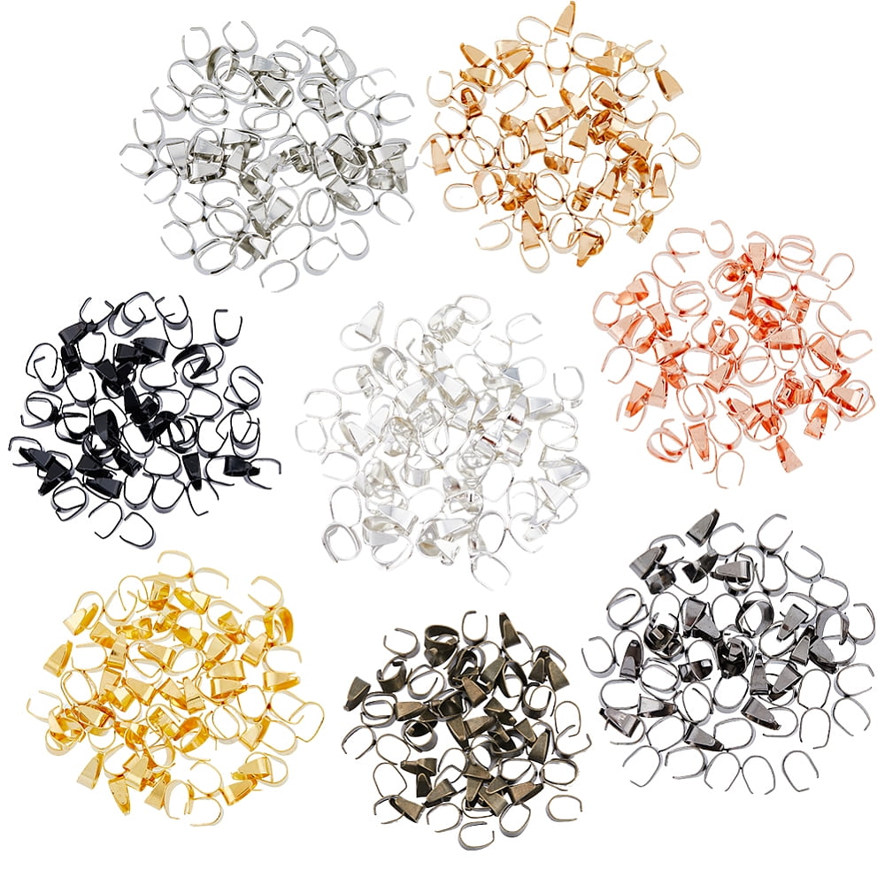 520pcs 8 Colors Metal Pinch Clip Bail Clasp Hook Pendant Connectors ...