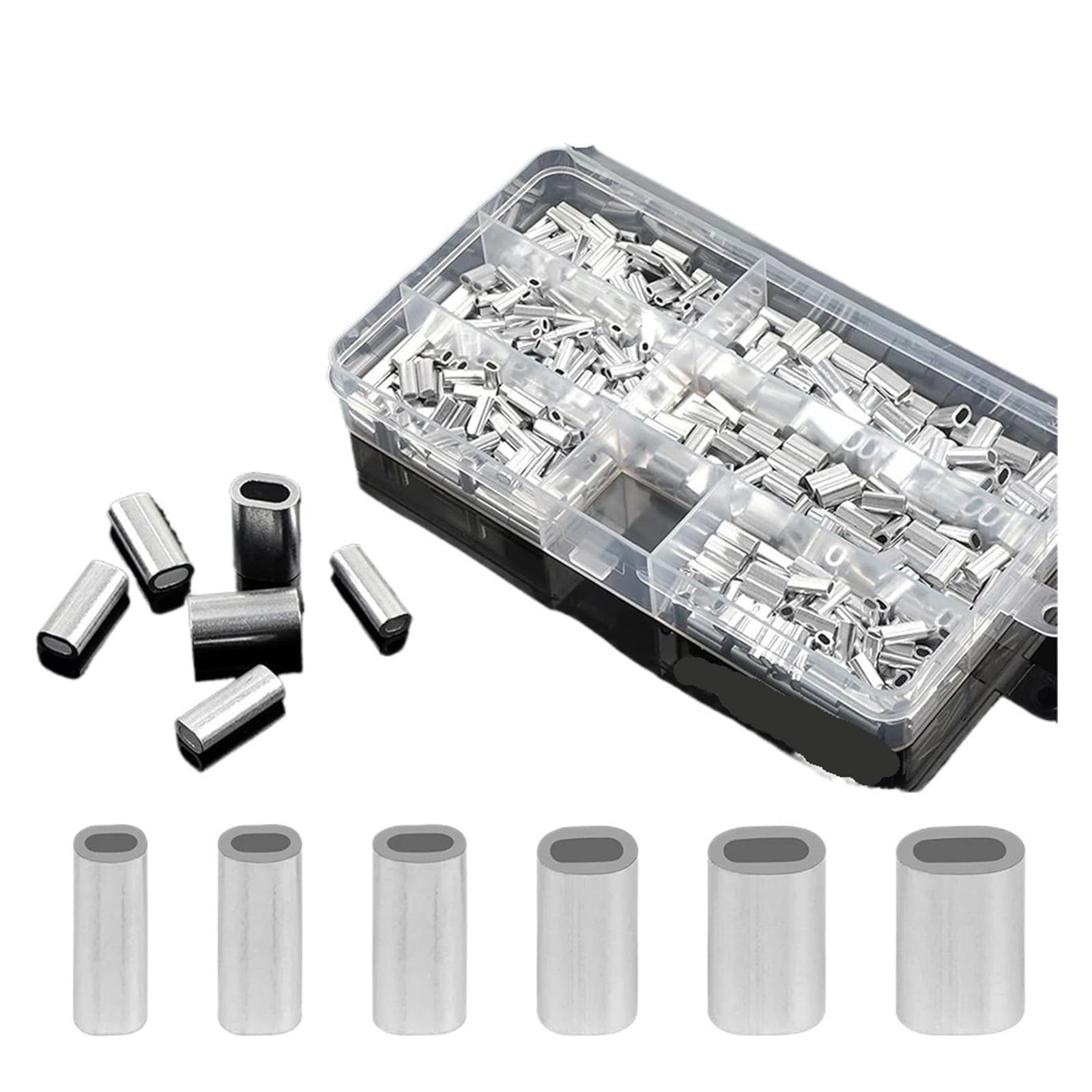 520pcs Fishing Aluminum Crimp Sleeves Kit Fishing Line Tube Connector ...