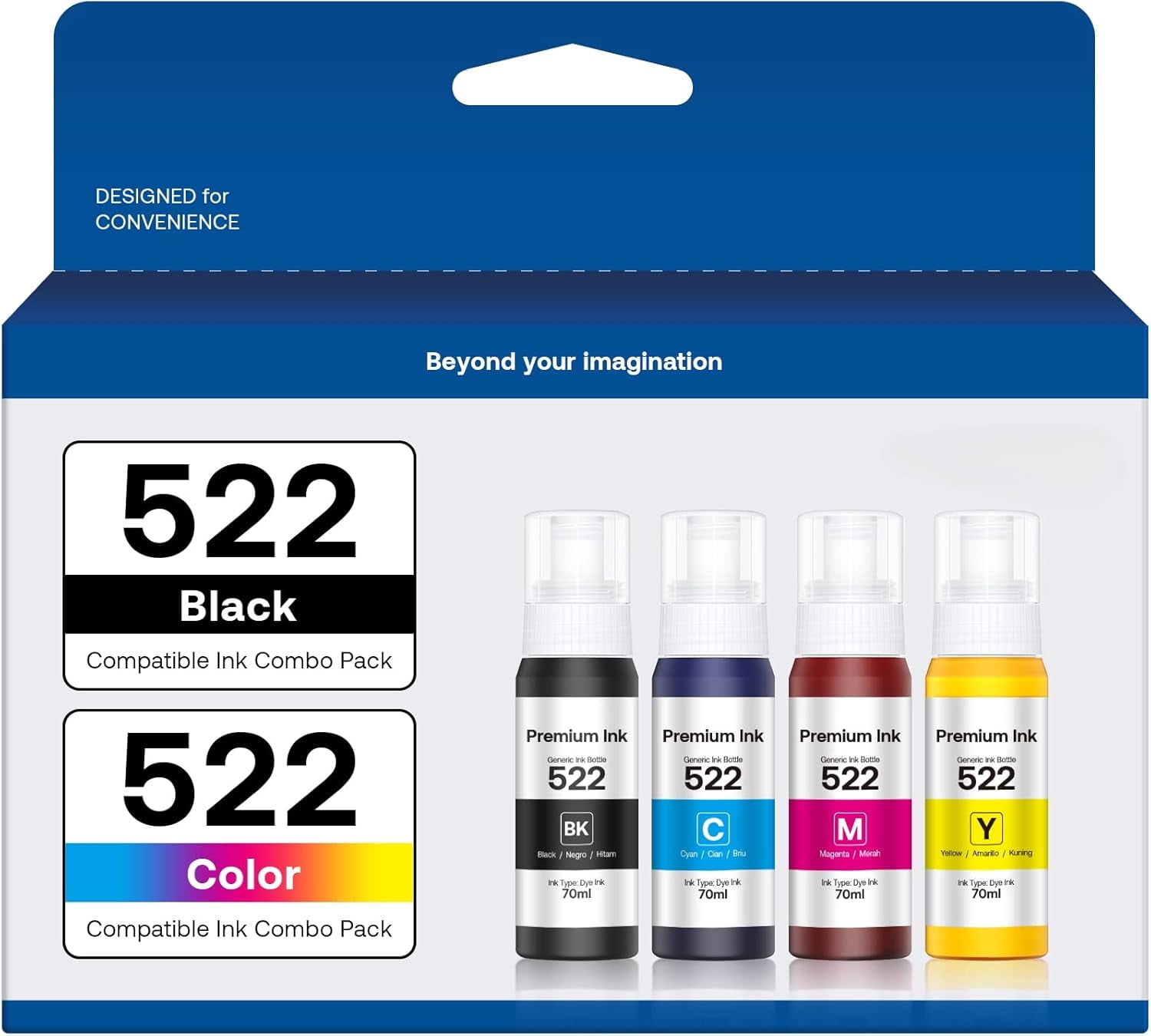 522 High Capacity Refill Ink Bottle Replacement for Epson Compatible ...
