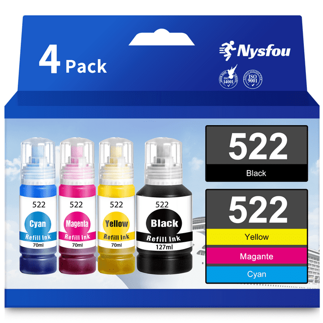 522 Ink Bottle for Epson 522 T522 Refill Ink for Epson EcoTank ET-2720 ET-4700 ET-2800 ET-2803 ...