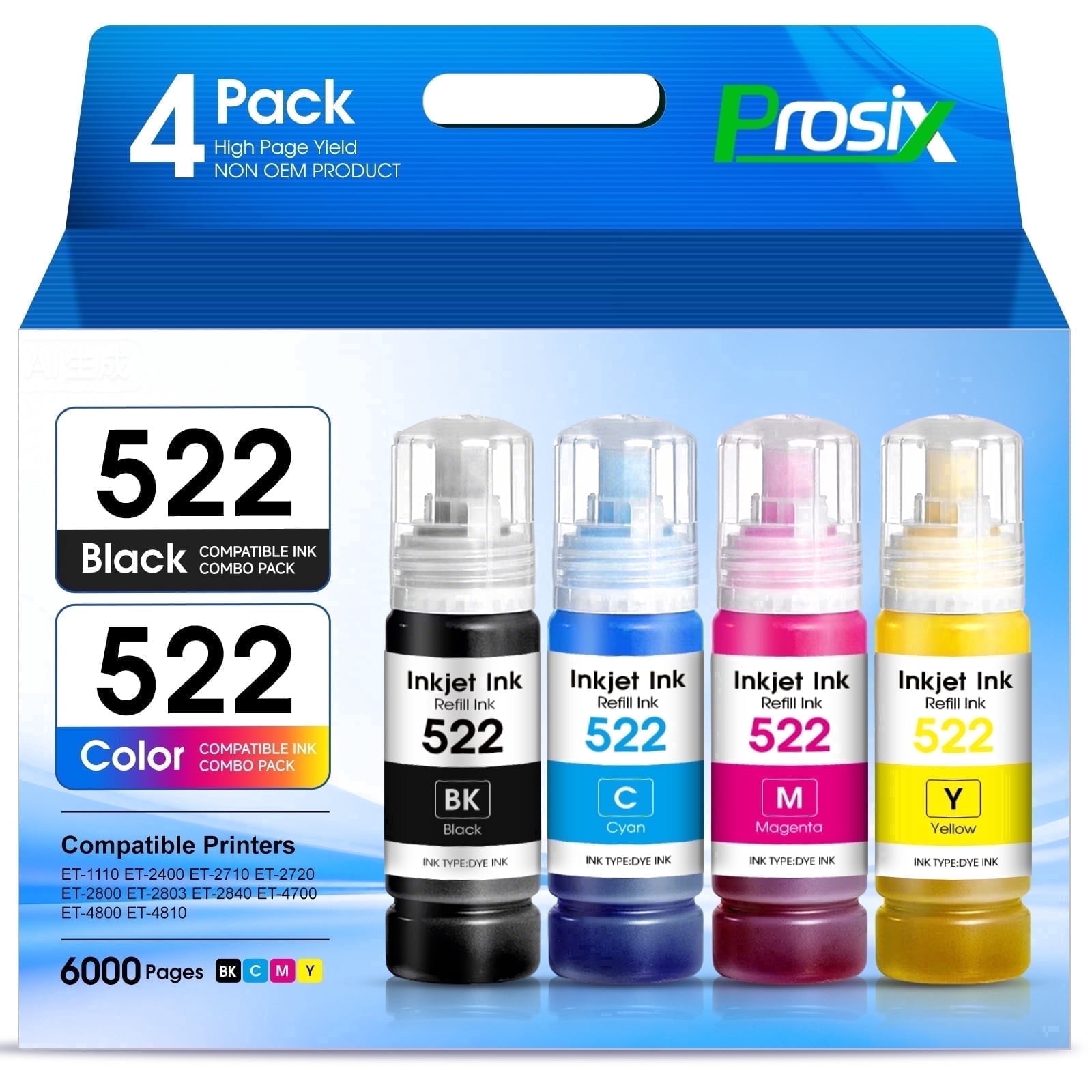 522 Ink Refill Bottles Compatible for Epson T522 Ink Refill Kit High ...
