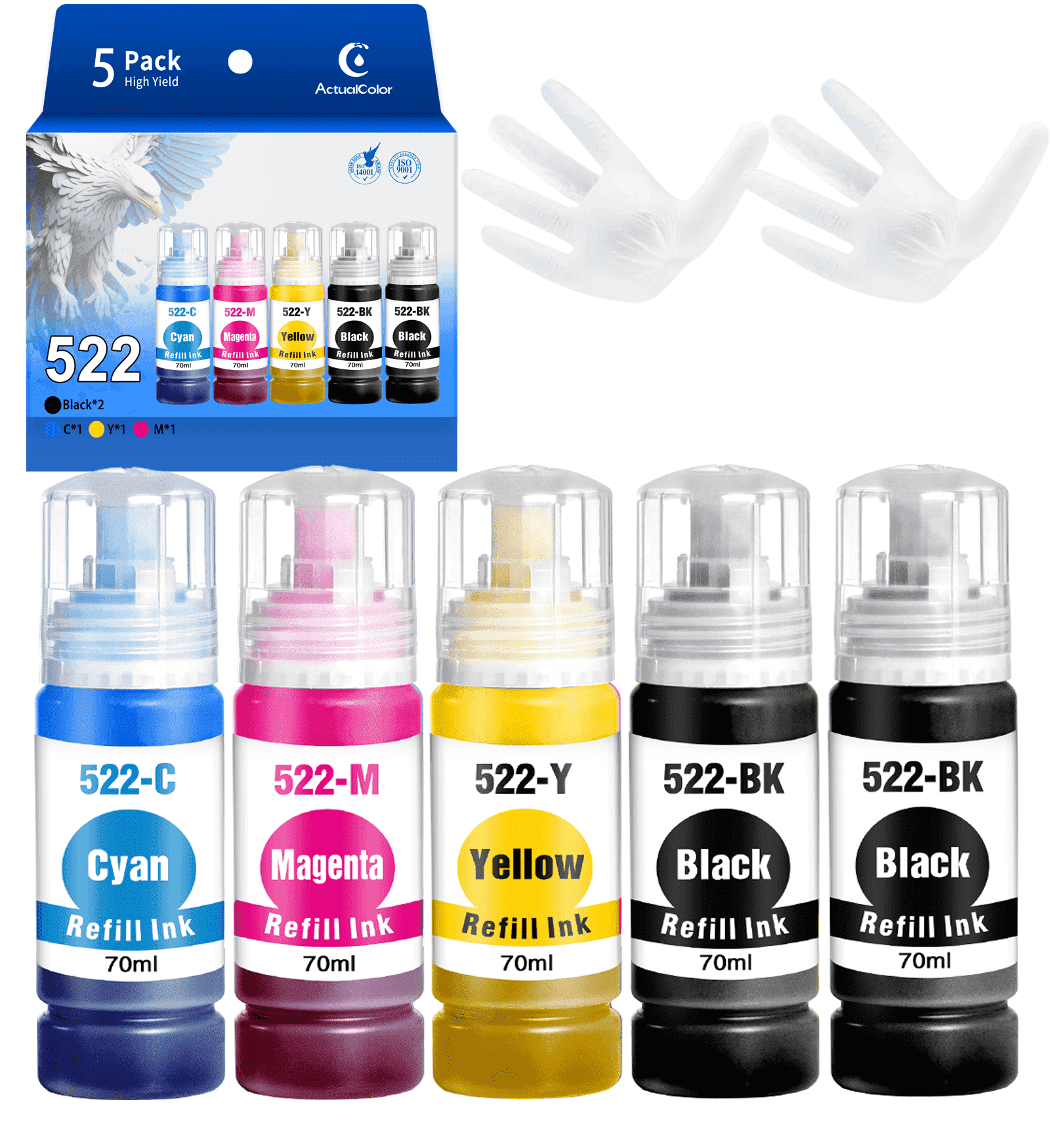522 Ink Refill Bottle for Epson 522 Ink Bottles for EcoTank ET-2720 ...