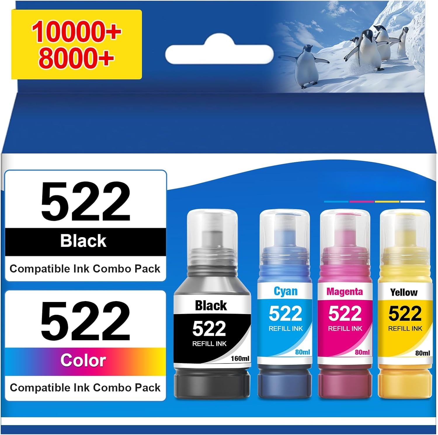 522 Ink Refill Bottles High Capacity Replacement for Epson 522 Ink Use ...