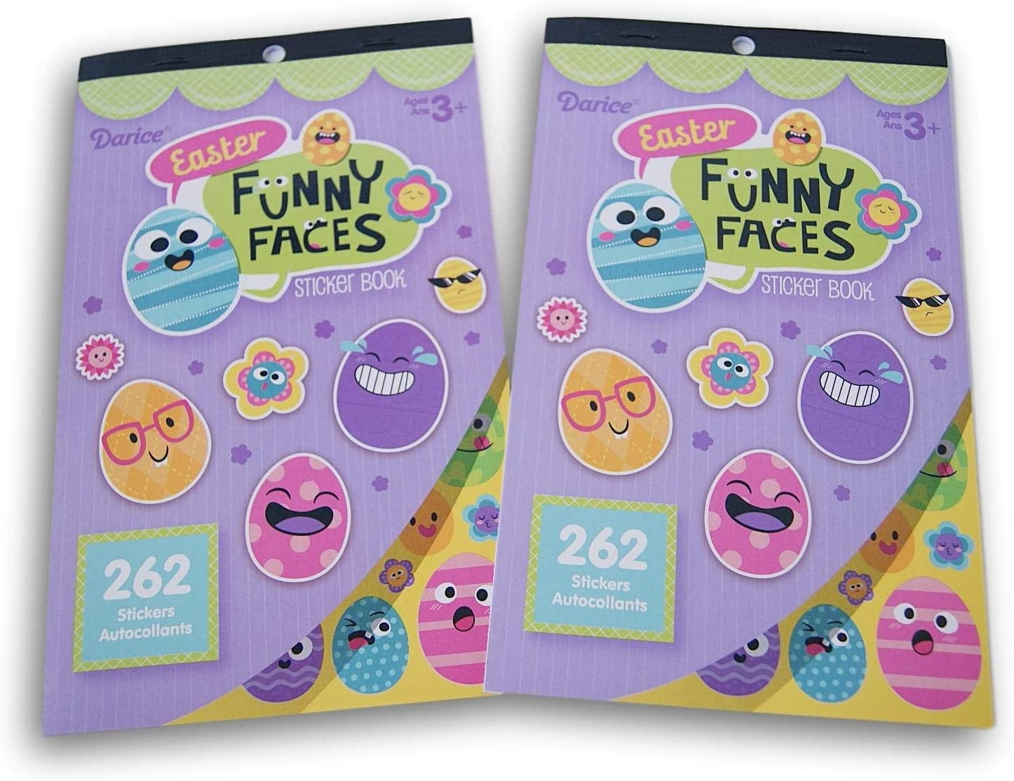 524 Easter Stickers (2 Books) - Funny Faces - emoji expression like egg ...