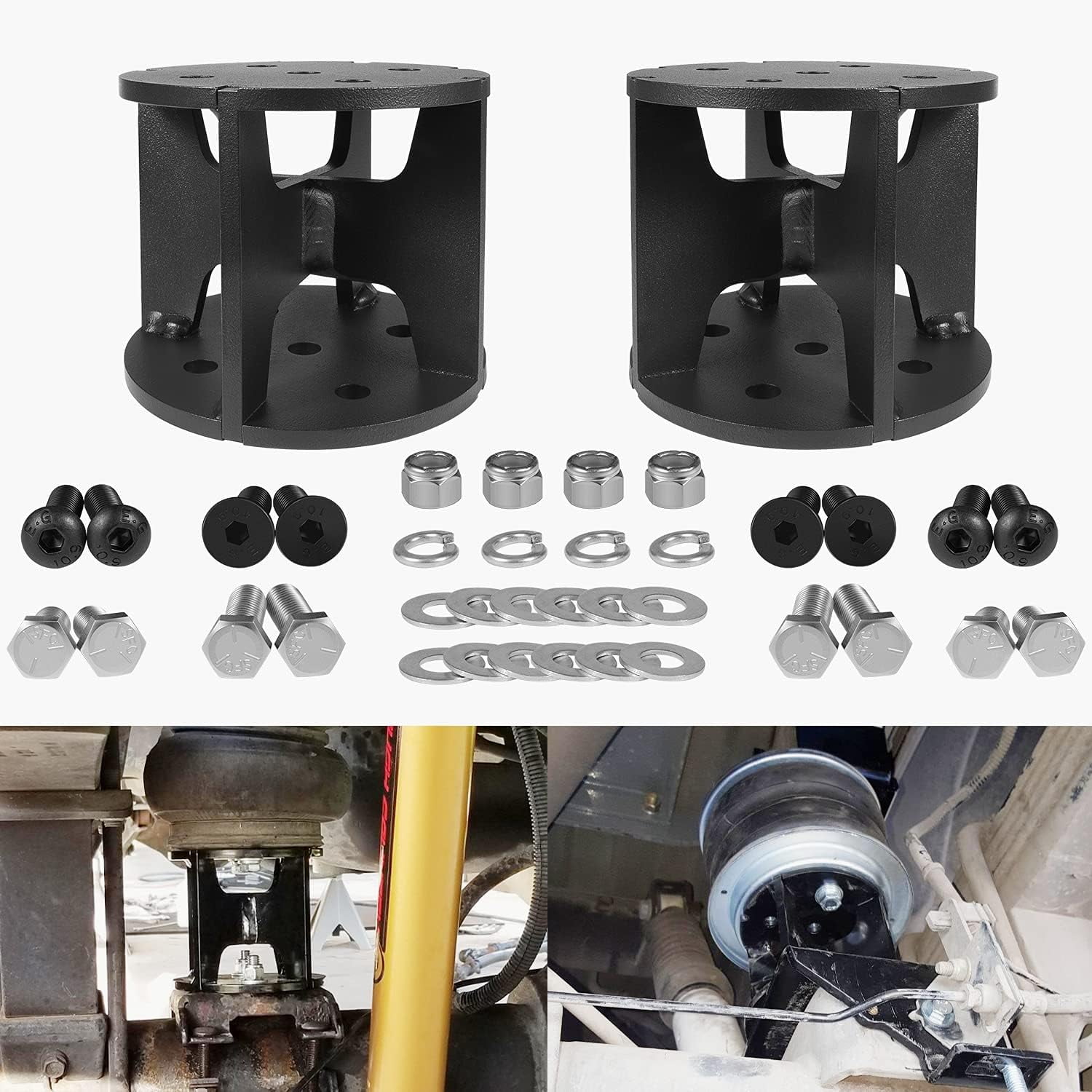 52440 Air Spring Spacers 4” Lift Spacers Straight Compatible with Most ...