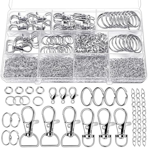 524PCS Keychain Making Kit, Key Chain Clips, Key Chain Rings, Lanyard ...