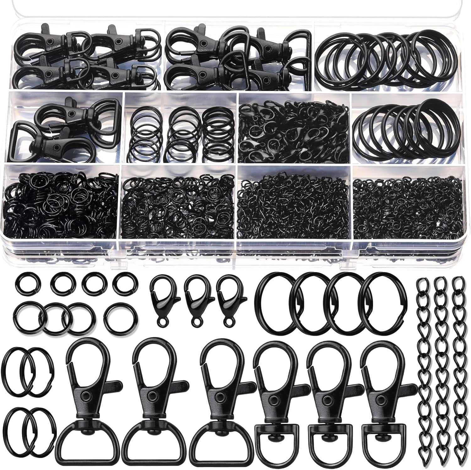 524PCS Keychain Making Kit, Keychain Craft Supplies Key Chain Clips ...