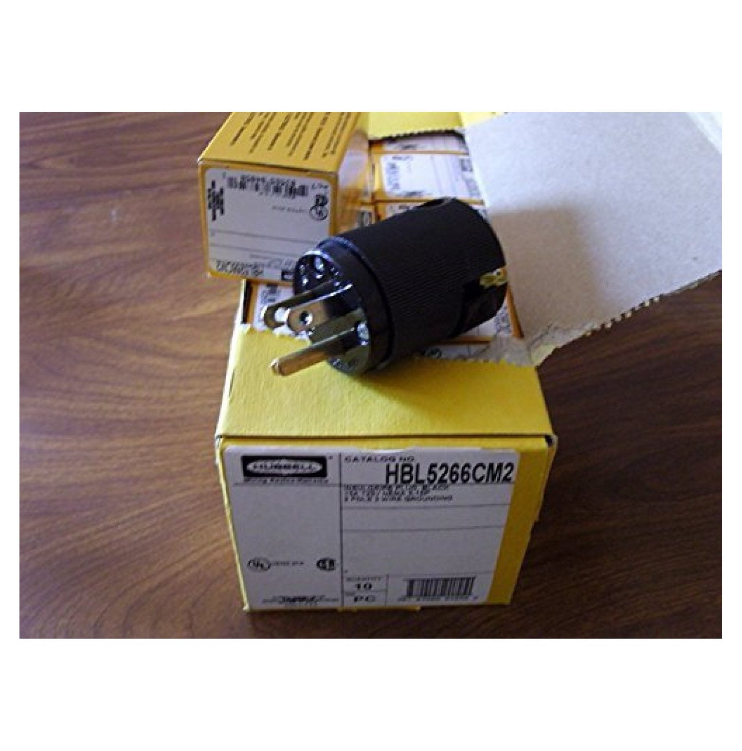 5266CBK, HBL5266CM2 15A 125V U/G Edison Male Plug ( All Black ) Box of 10 - Walmart.com