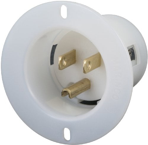 5278 15 Amp 125 Volt Inlet Shore Power Flanged Receptacle — 2 Pole 3 ...