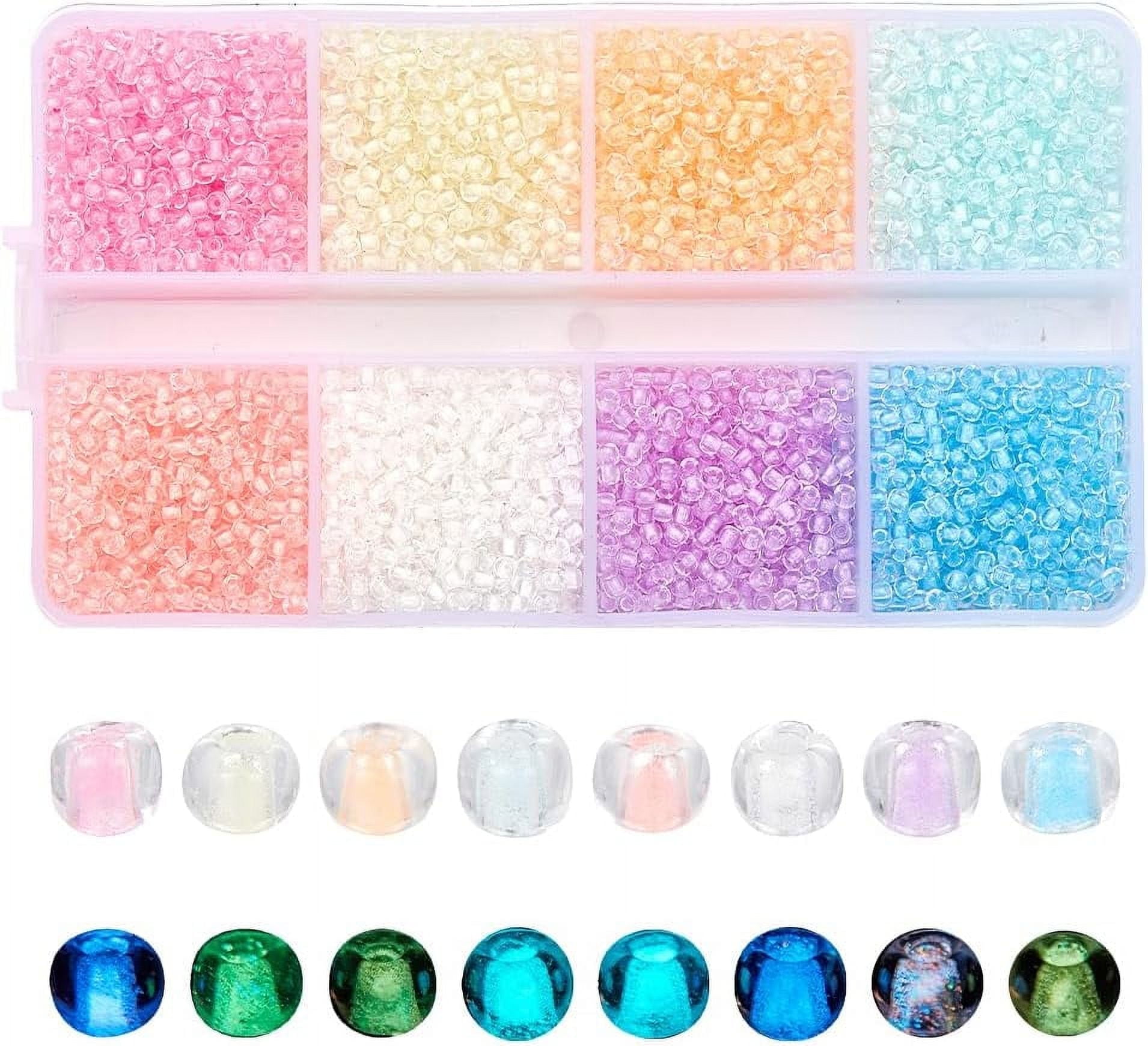 5280 Pcs 8 Colors Glow in The Dark Beads Colorful Glass Beads Luminous ...