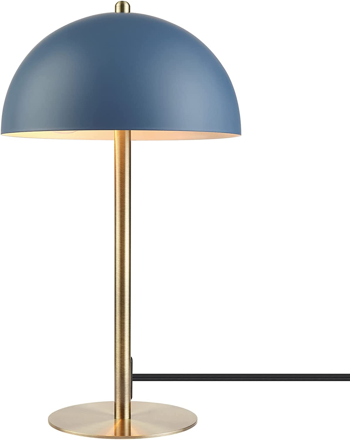 52942 15" Blue Desk Lamp with Brass Accents, in-Line On/Off Rocker ...