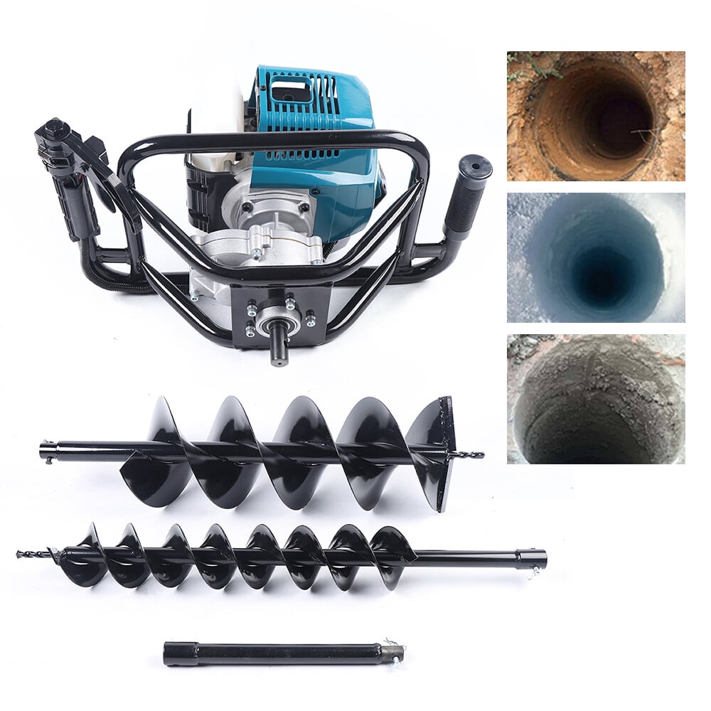 52CC 1.7kw Gas Powered Post Hole Digger Earth Auger Borer Fence Ground ...