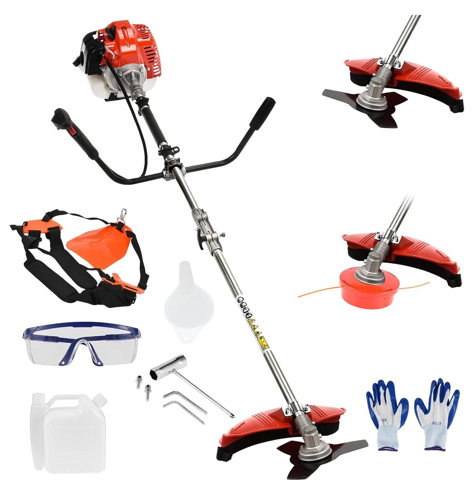 52CC 2-Cycle Gas Weed Eater, 2 in 1 Gas Weed Wacker Gas Brush Cutter ...