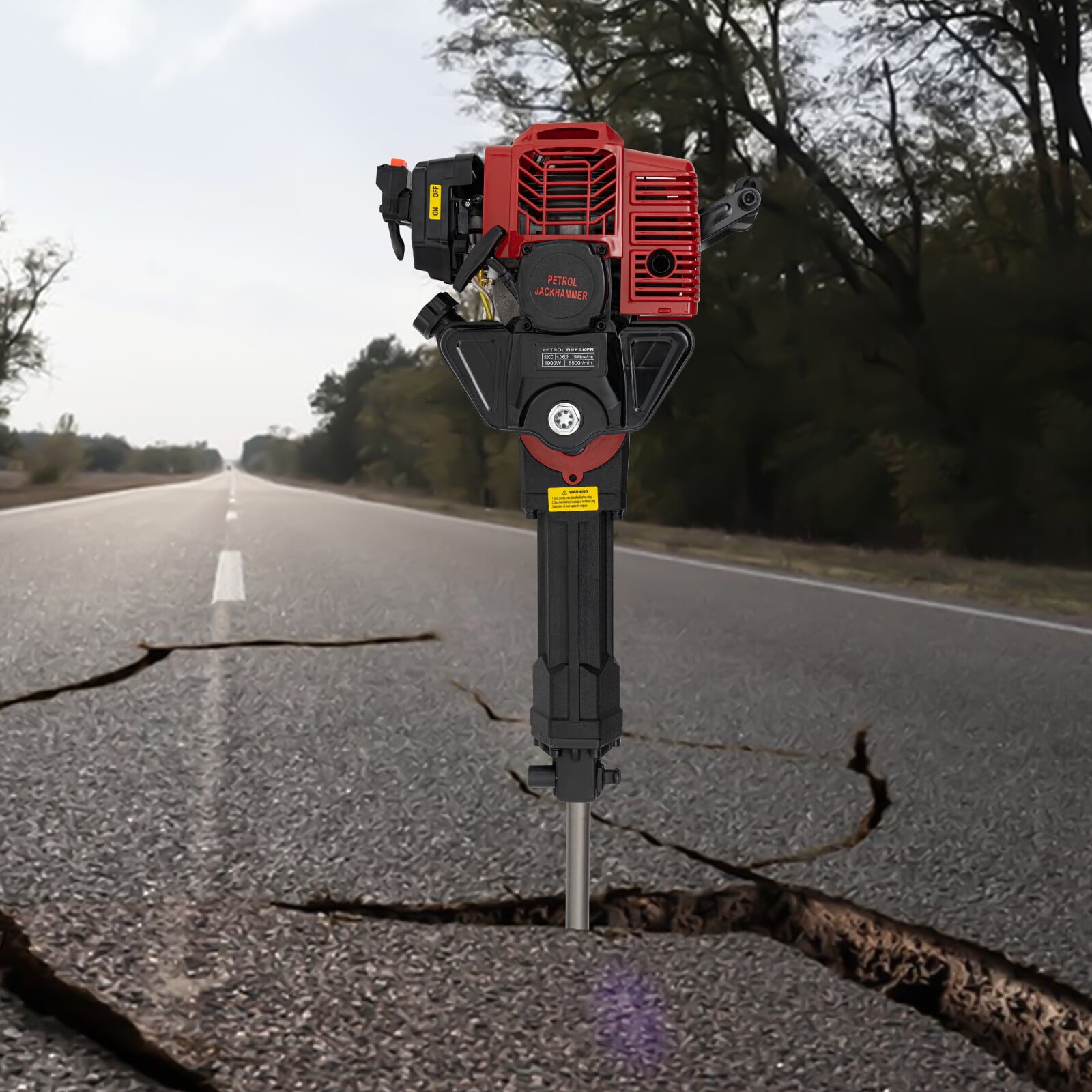 52CC 2 Strok Gas Powered Excavator Garden Tree Digger Shovel Rock Drill ...