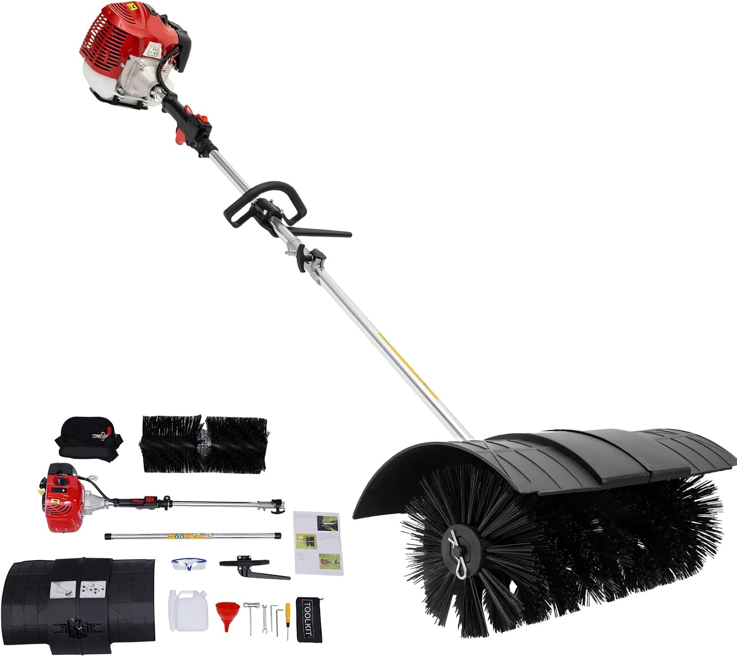 52CC 2 Stroke Gas Handheld Sweeper Broom, 1700W 2.3HP Gas Powered ...