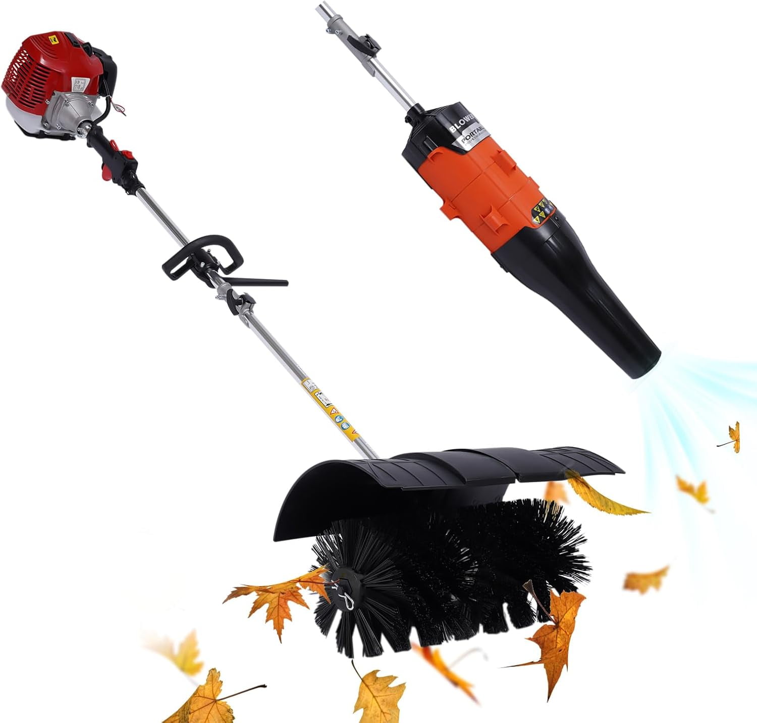 52CC 2 Stroke Gas Powered Backpack Broom Sweeper with Blower, 2.3HP ... 52CC 2 Stroke Gas Powered Backpack Broom Sweeper with Blower, 2.3HP ...