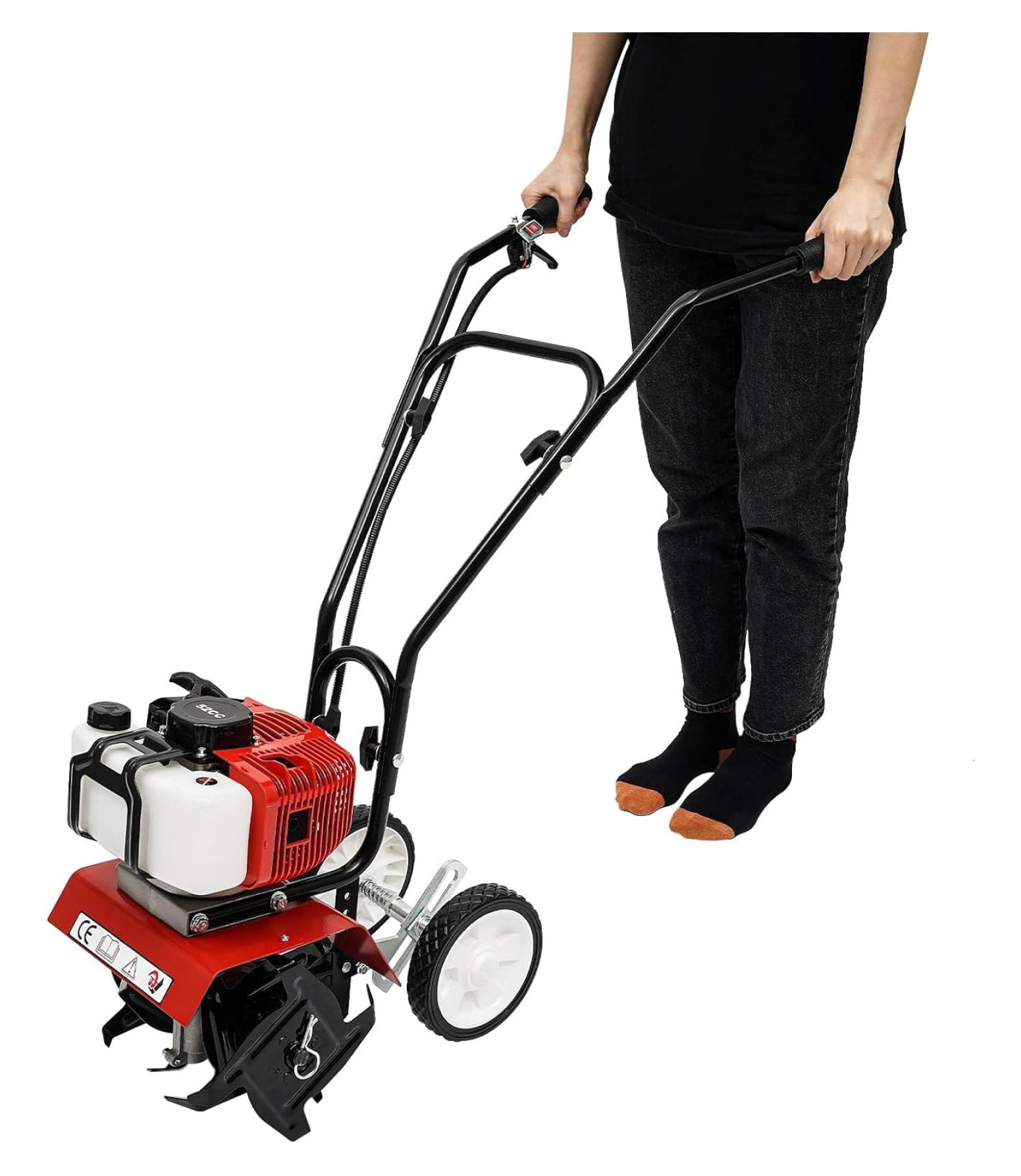 52CC 2 Stroke Mini Tiller Cultivator, Garden Tiller Gas Powered Hand ...