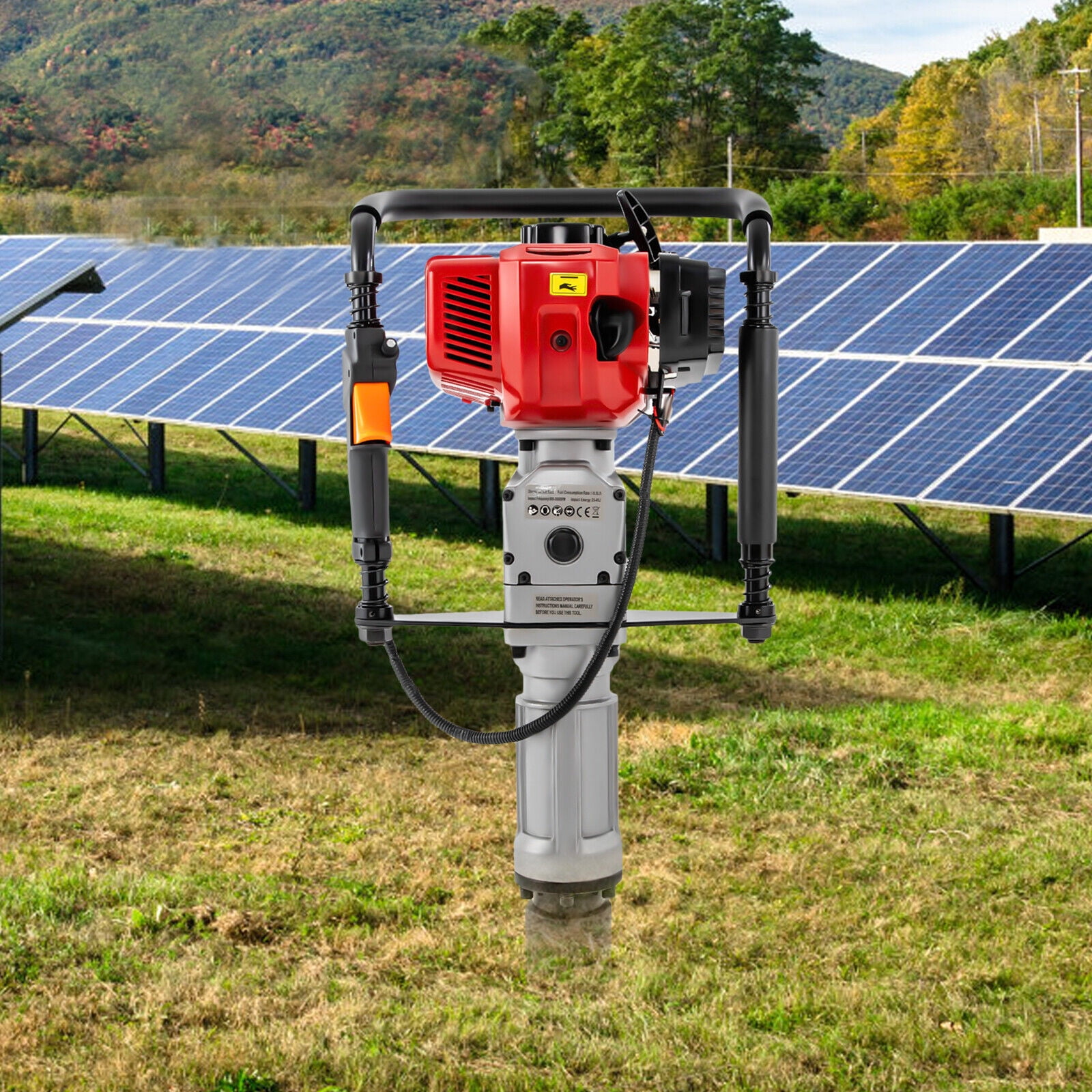 52CC 2-Stroke Petrol Hammer Pile Driver, Gas Powered T-Post Pounder ...