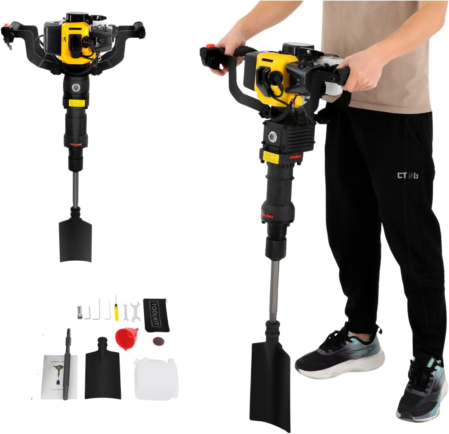 52CC 2-Stroke Trench Digger, Planting Shovel Drilling Machine Single ...