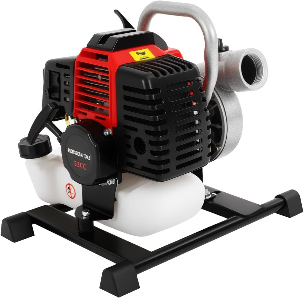 52CC 2-stroke Water Transfer Pump Gas Powered, 1.5-inch 8500RPM ...