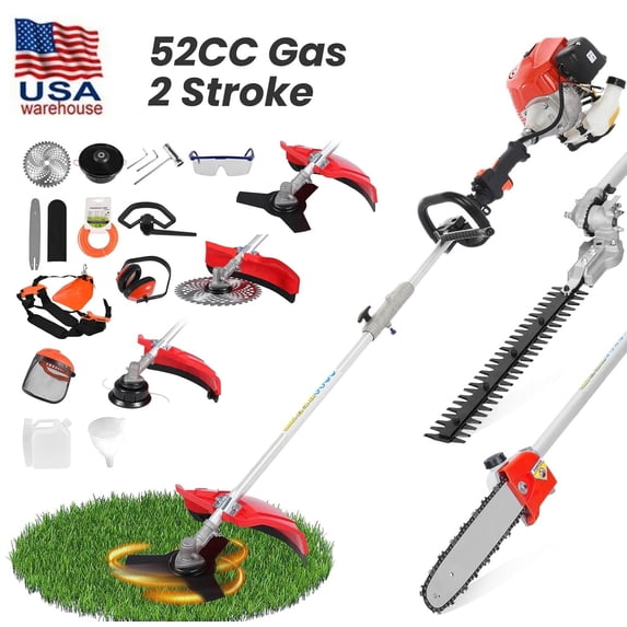 52CC 5-in-1 Multi-Functional Trimming Tools, Gas Hedge Trimmer, Weed ...