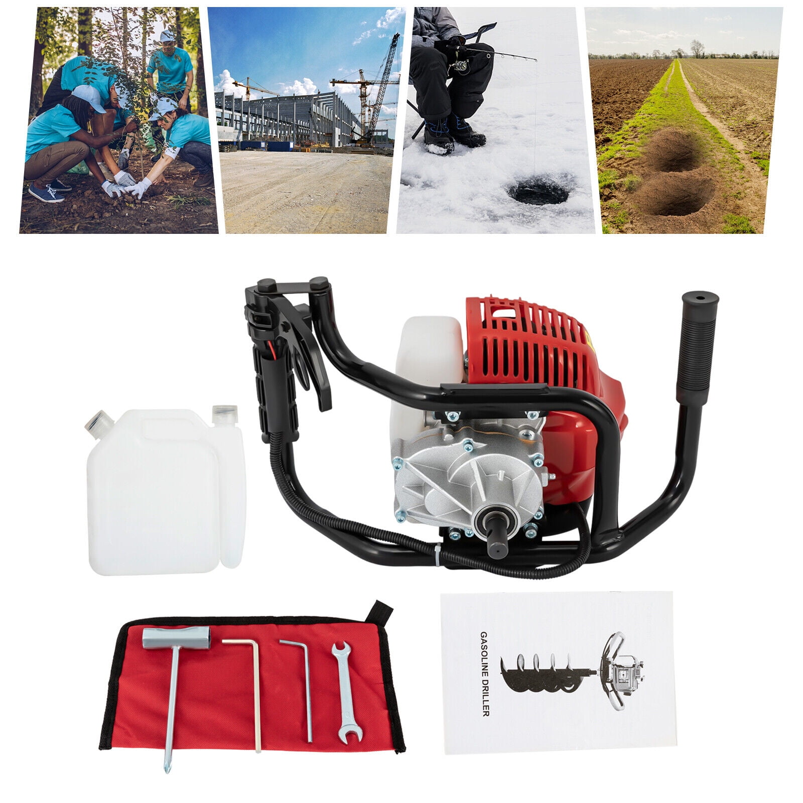 52CC Gas Powered 2hp 2-Stroke Earth Auger Post Hole Digger Auger, NO ...