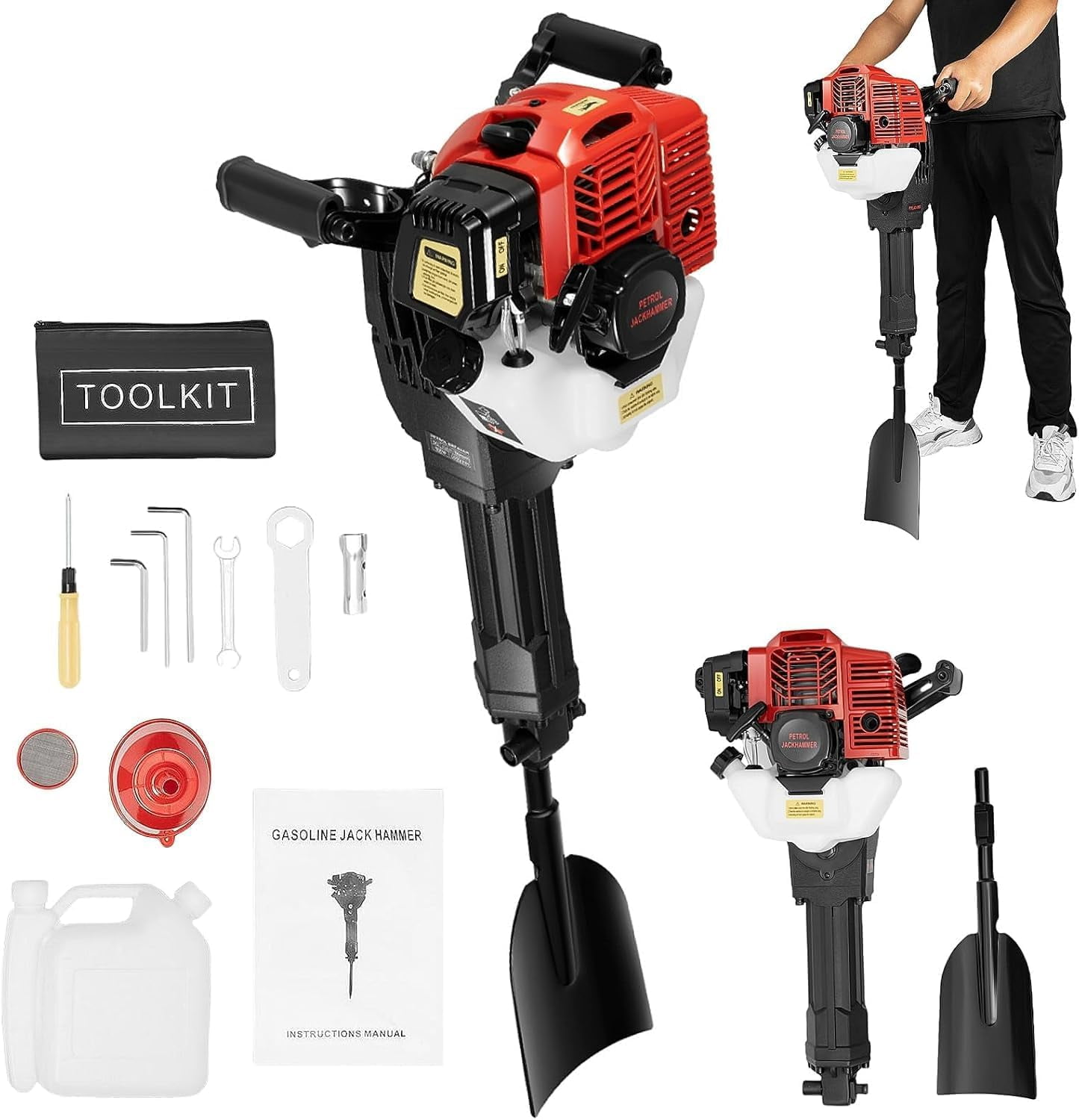 52CC Handheld Trencher Digger Machine 2-Stroke Gas Powered Tree Digger ...