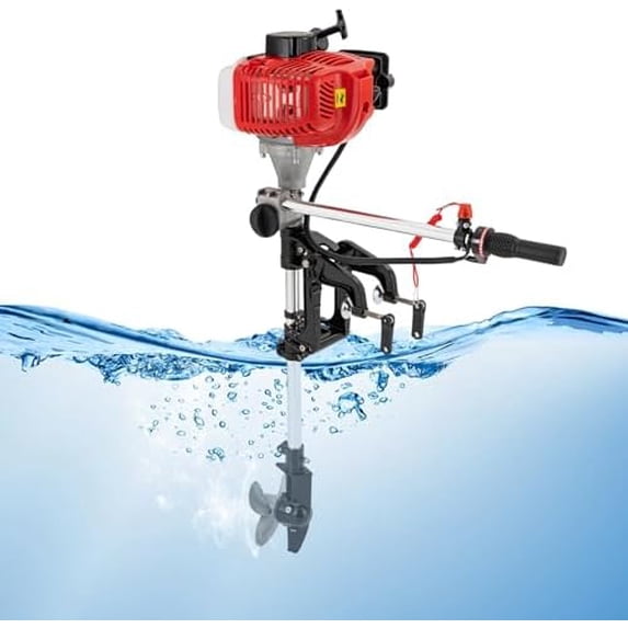 52CC Outboard Motor, 2 Stroke 2.5 HP Outboard Motor Fishing Boat Engine ...