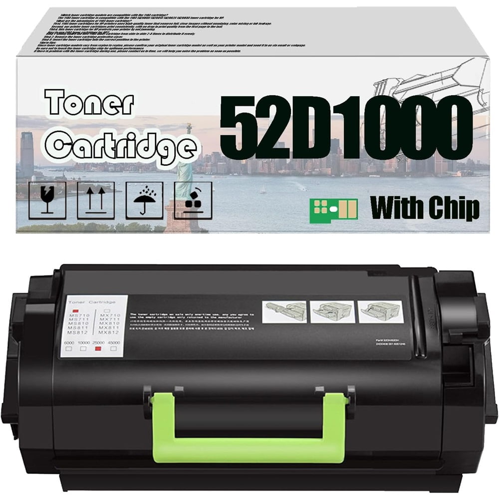 52D1000 Toner Cartridge, Compatible for Lexmark MS810n MS810de MS810dn ...