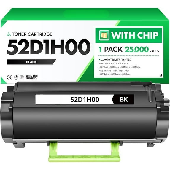 52D1H00 Toner Cartridge Black with chip 1-Pack Replacement Compatible ...