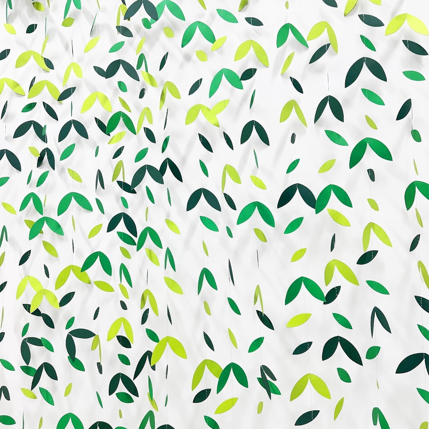 52Ft 4Pcs Spring Summer Theme Green Paper Leaf Garland Hanging Leaves ...