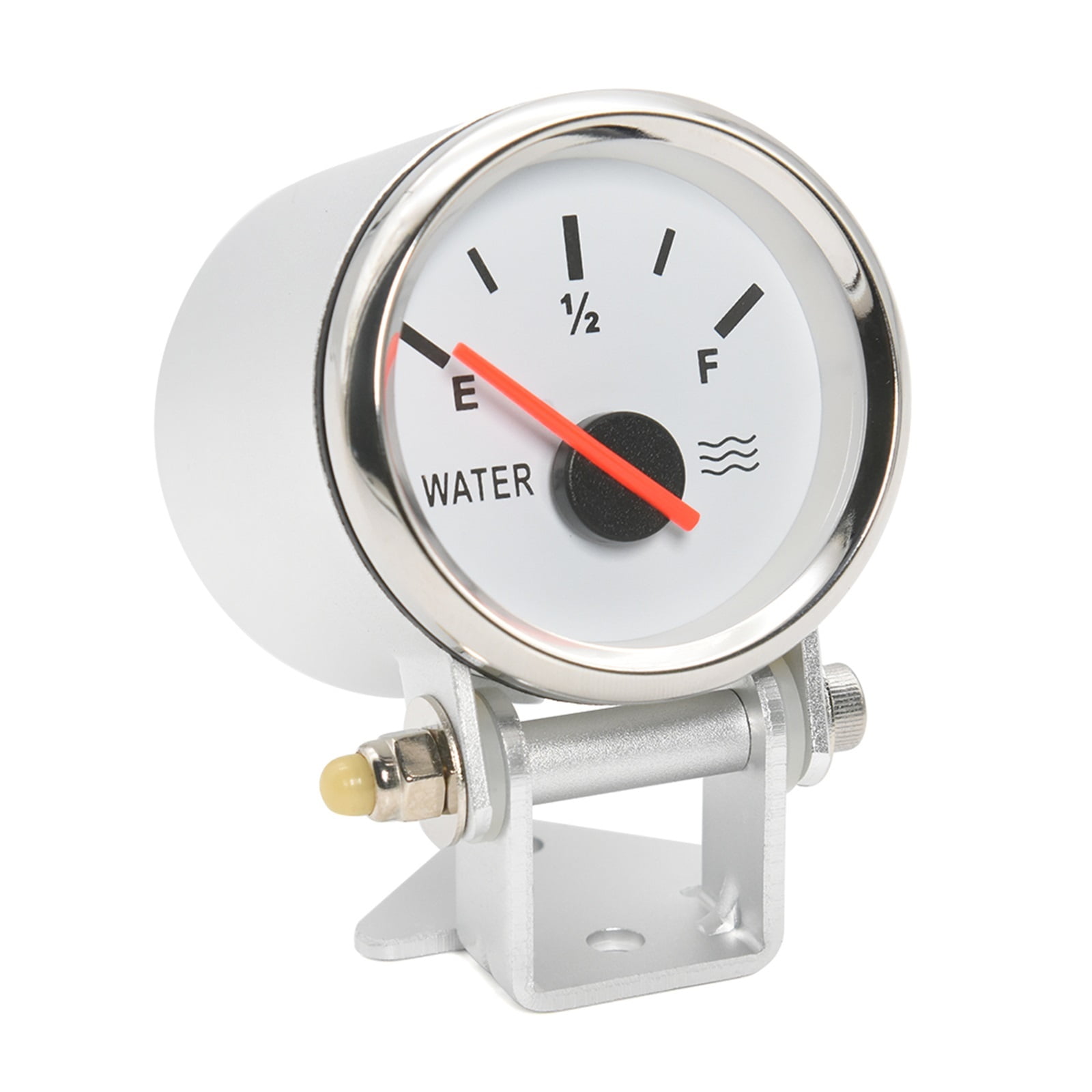 52MM Fuel Level Gauge 0-190 Ohm Oil Tank Level Indicator Meter With Silver Gauge Holder Red ...