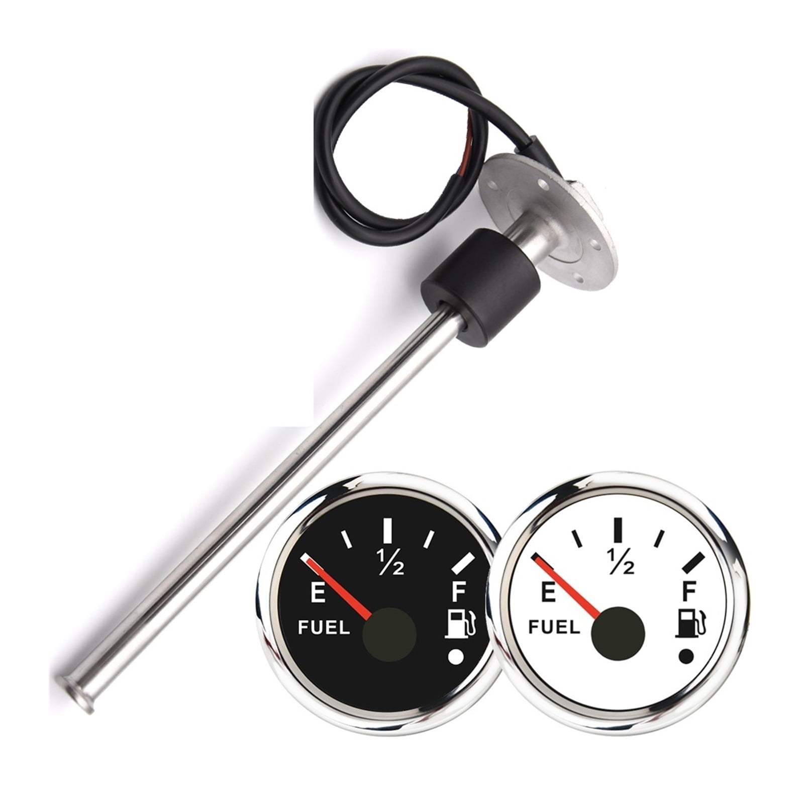 52MM Gauge Fuel Level Gauge 0-190ohm/240ohm-33ohm Fuel Tank Level Indicator Meter With Fuel ...