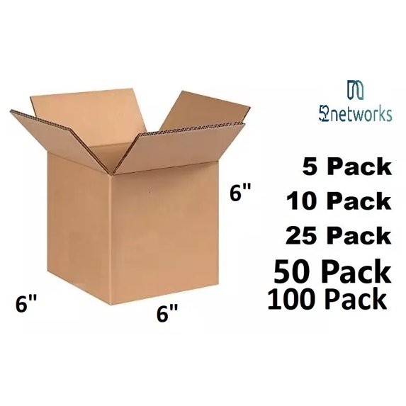 52Networks, 10 ct 6x6x6 Cardboard Paper Boxes Mailing Packing Shipping ...