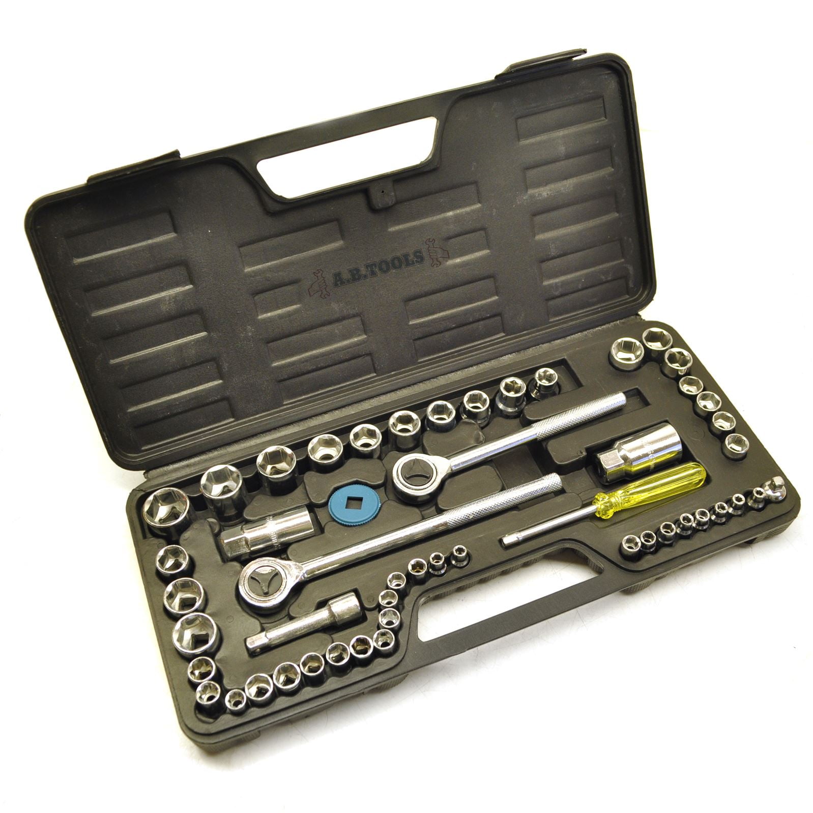 52PC Socket Set Imperial + Metric 3/8" 1/2" Extension Ratchet Sil159 ...