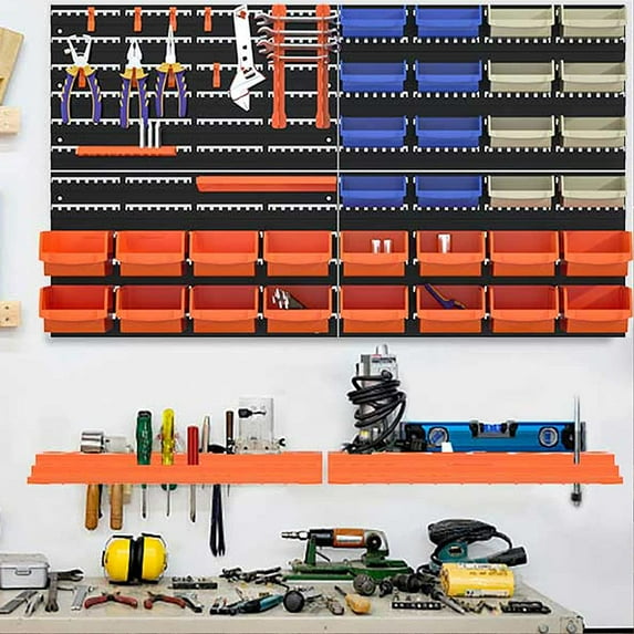 52PCS Wall Mounted Storage Bins Garage Storage Drawers with 4PCS Wall ...