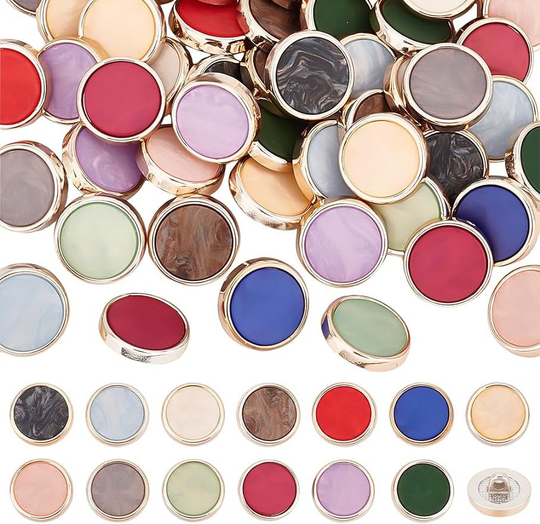 52Pcs 13 Colors Resin Shank Buttons 3mm Hole Flat Round Resin Buttons 1 ...