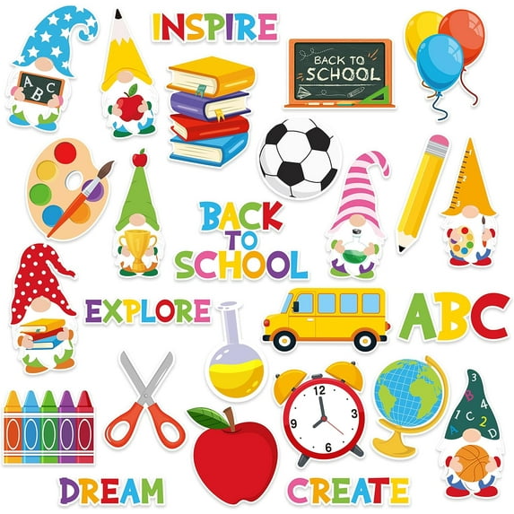 52Pcs Back to School Gnome Bulletin Board Decorations Set Motivational ...