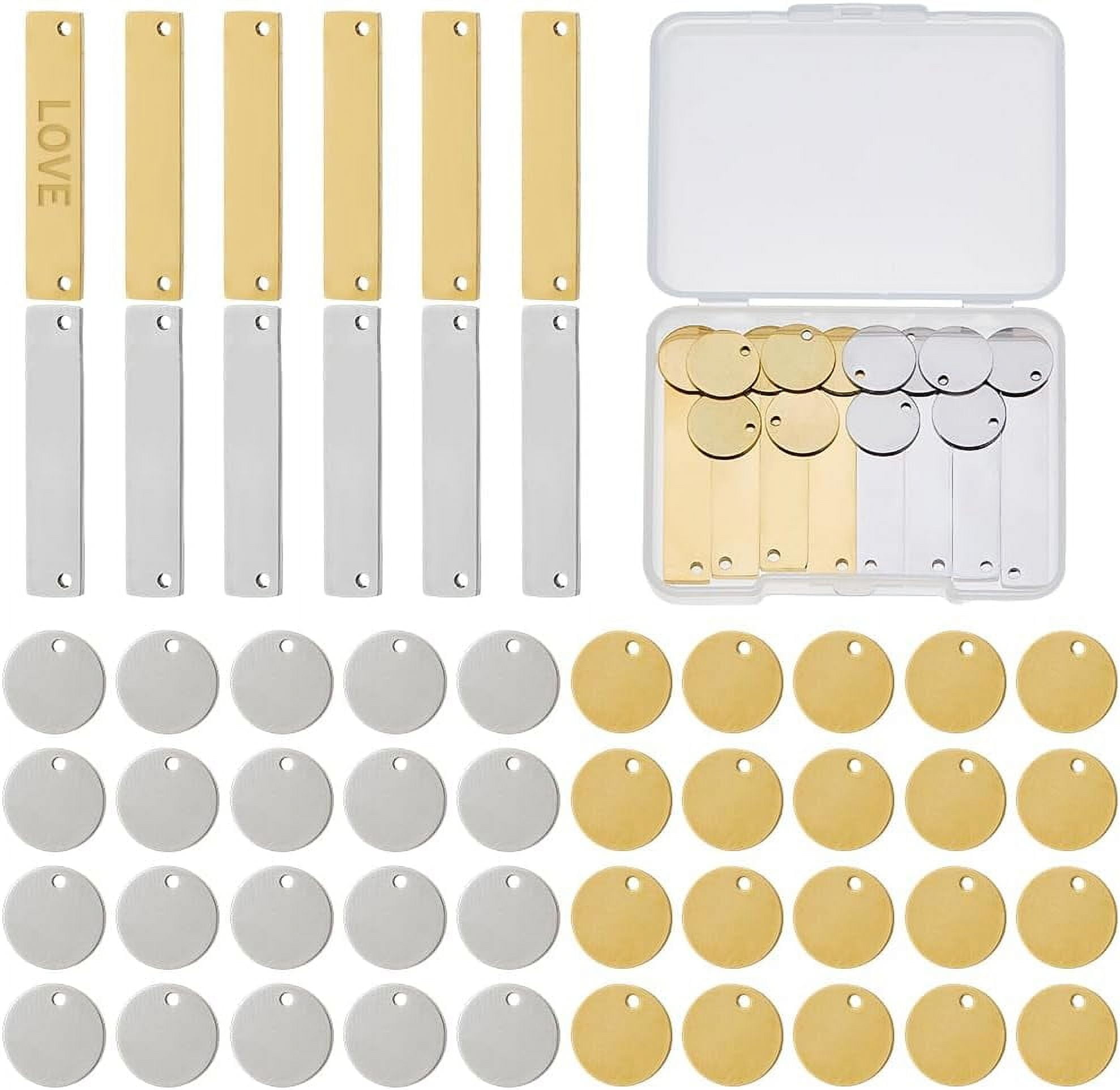 52Pcs Blank Stamping Pendants Blank Tag Charms Engraved Pendant ...