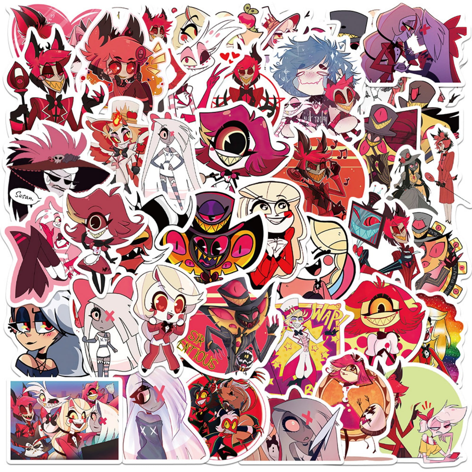 52Pcs Hazbin Hotel Stickers Pack, Waterproof Vinyl Stickers for Adults ...