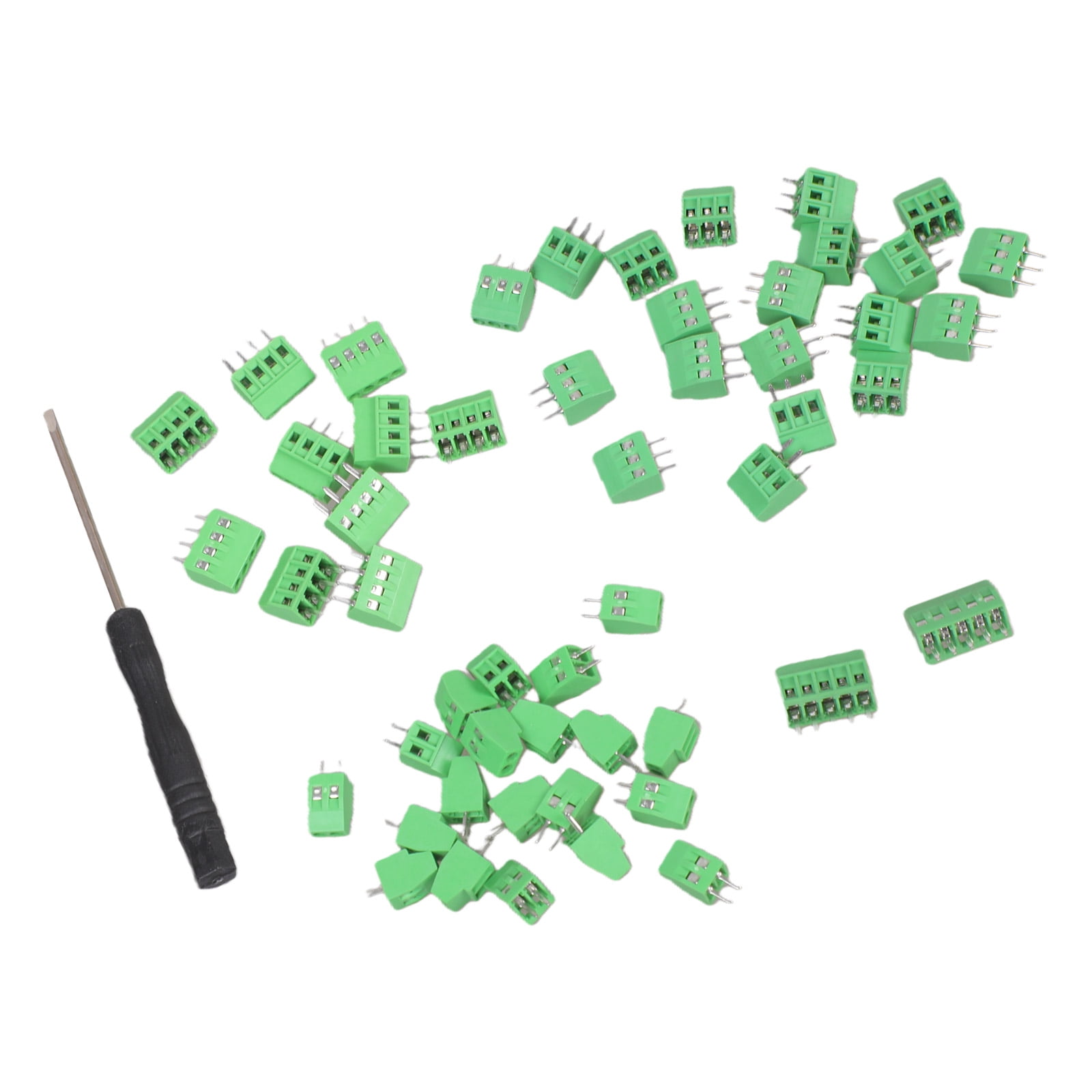 52Pcs PCB Mount Screw Terminals Block 2.54mm Pitches 2/3/4/5Pin ...
