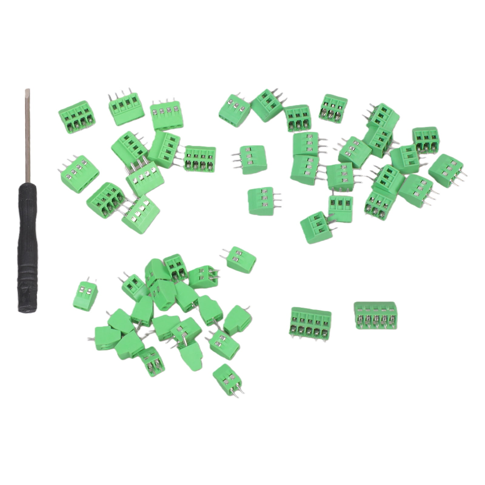 52Pcs PCB Wiring Terminals 2.54mm Pitches PCB Mount Screw Terminals ...