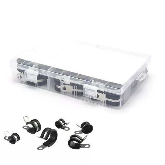 52Pcs Rubber Cable Clamps Kit Black Color for Wire and Rack Management ...