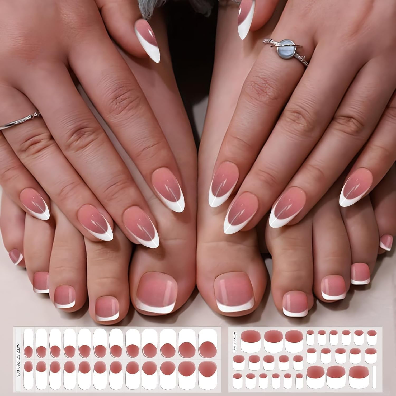 52Pcs Semi-Cured Gel Strips for Toes, Real Gel Polish Sticker, Long ...